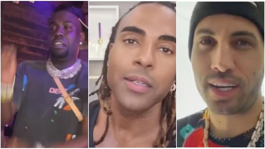 Los artistas cubanos Chocolate MC, Yotuel Romero y Lenier Mesa muestran ...